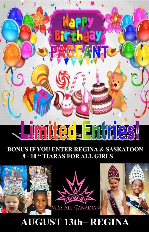 All Canadian Pageants Happy Birthday Pageant - Regina